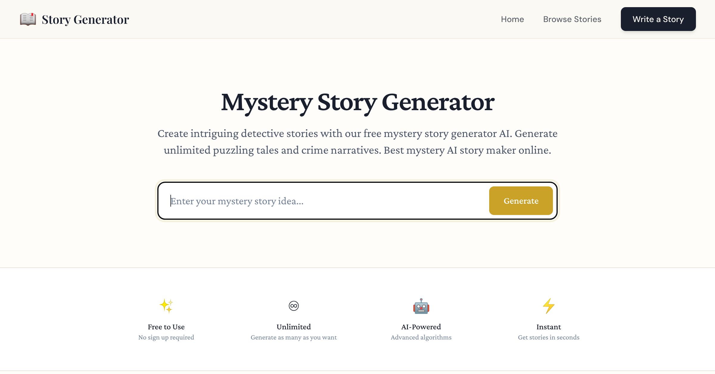 Mystery Story Generator - Free AI Mystery Stories ...