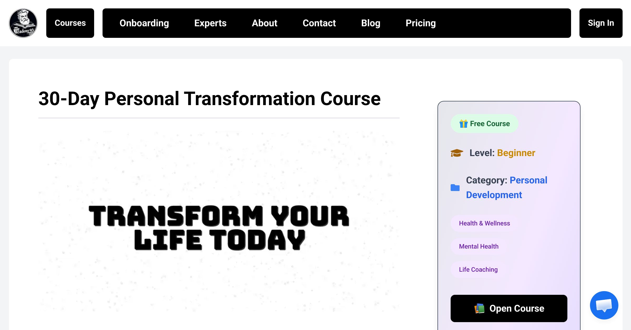 30-Day Personal Transformation Course | Academy93 - Master Your Skills