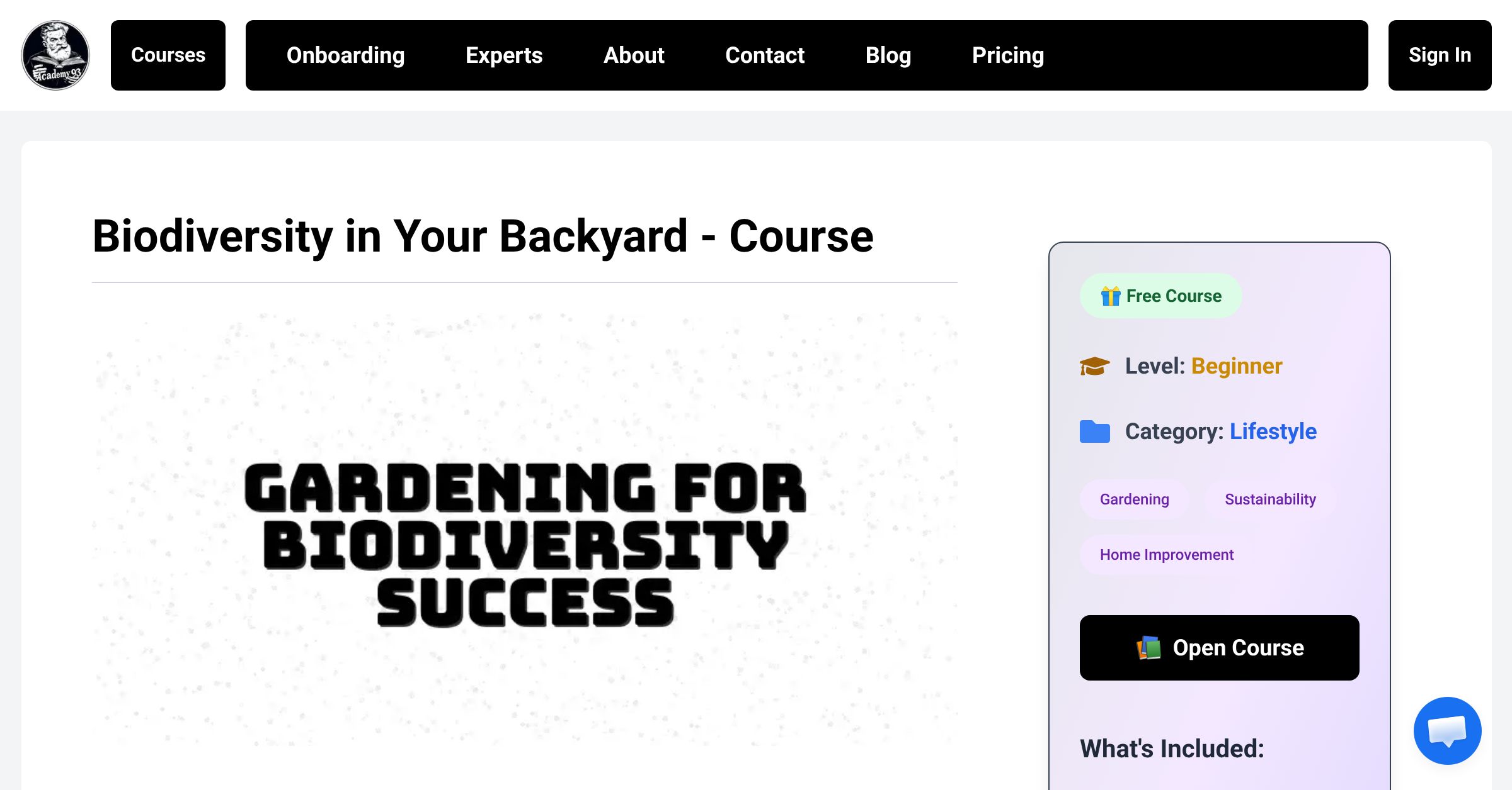 Biodiversity in Your Backyard - Course | Academy93 - Master Your Skills