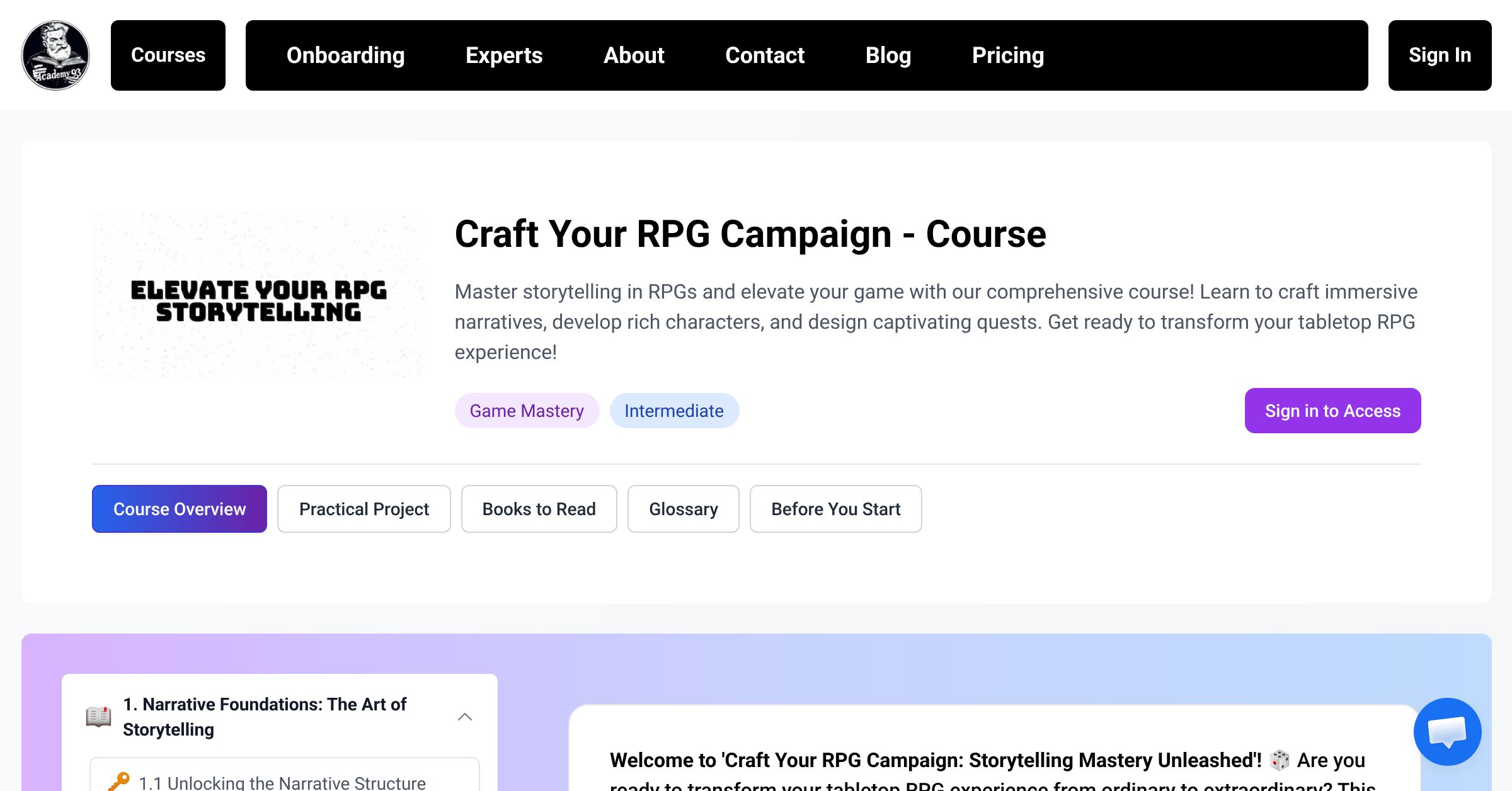 Course Overview | Craft Your RPG Campaign - Course | Academy93