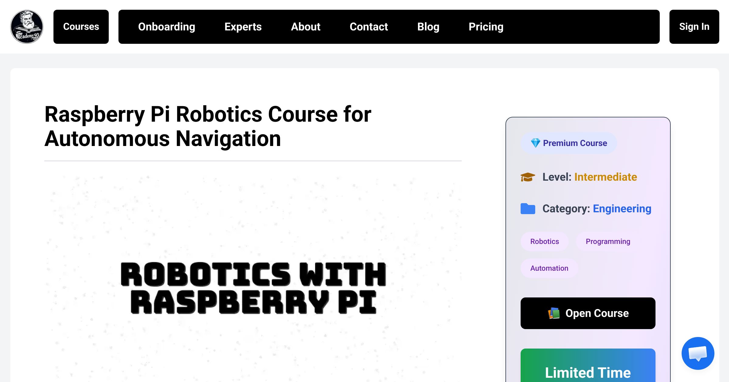 Raspberry Pi Robotics Course for Autonomous Navigation | Academy93 ...