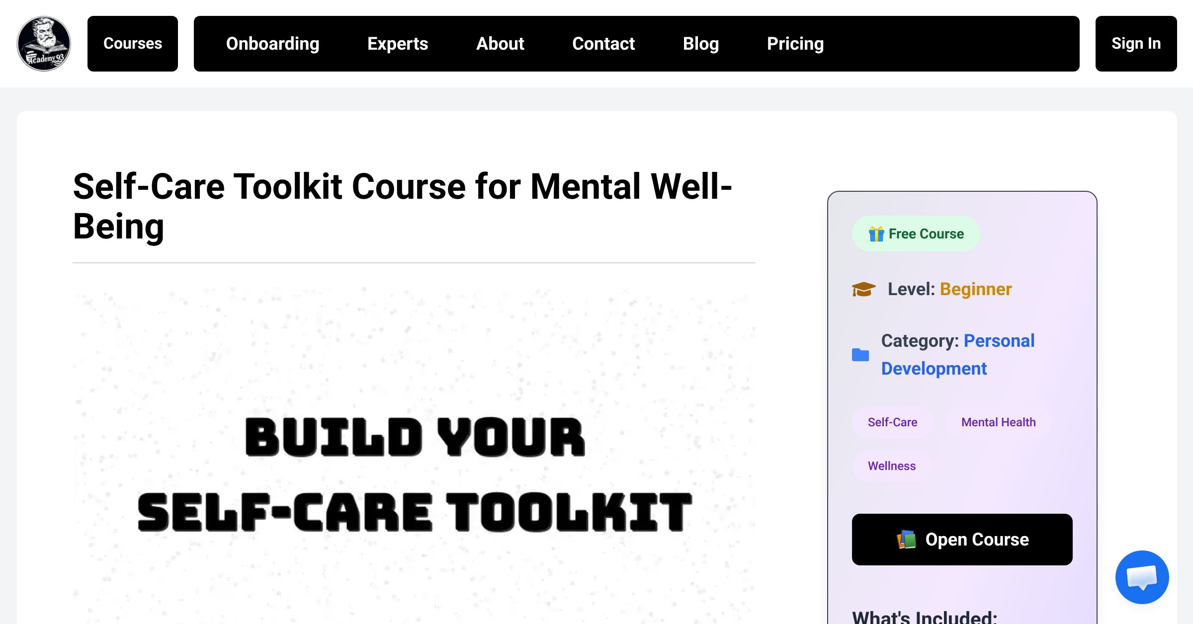 Self-Care Toolkit Course for Mental Well-Being | Academy93 - Master ...