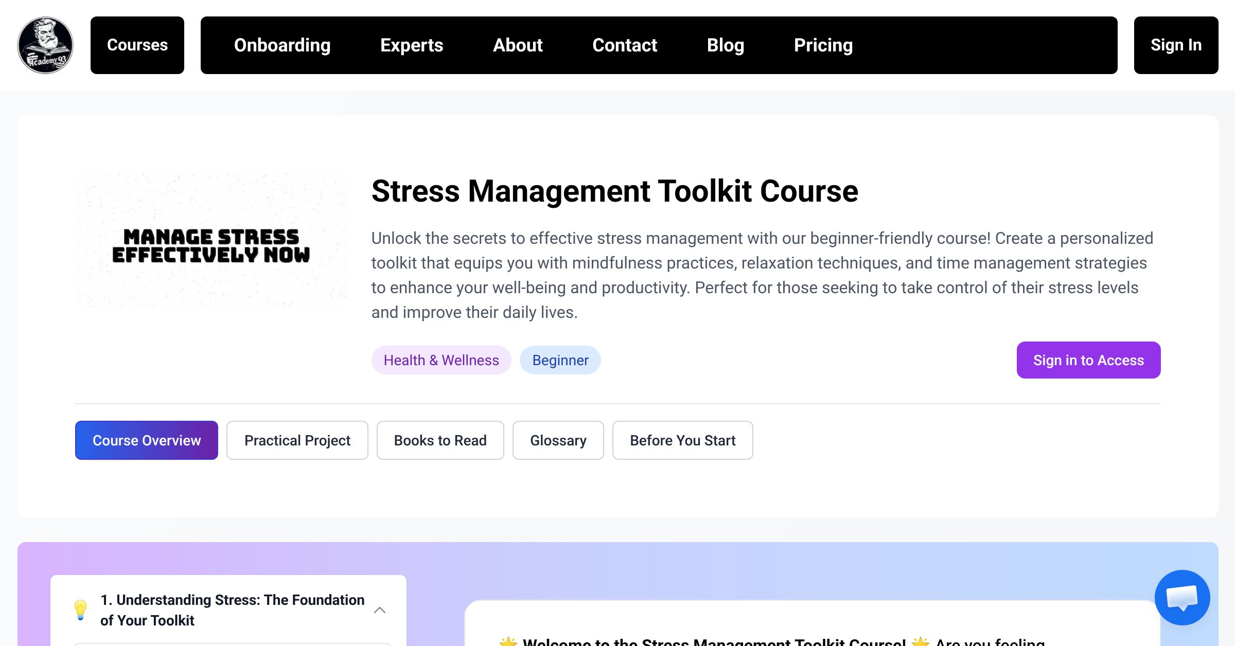 Course Overview | Stress Management Toolkit Course | Academy93
