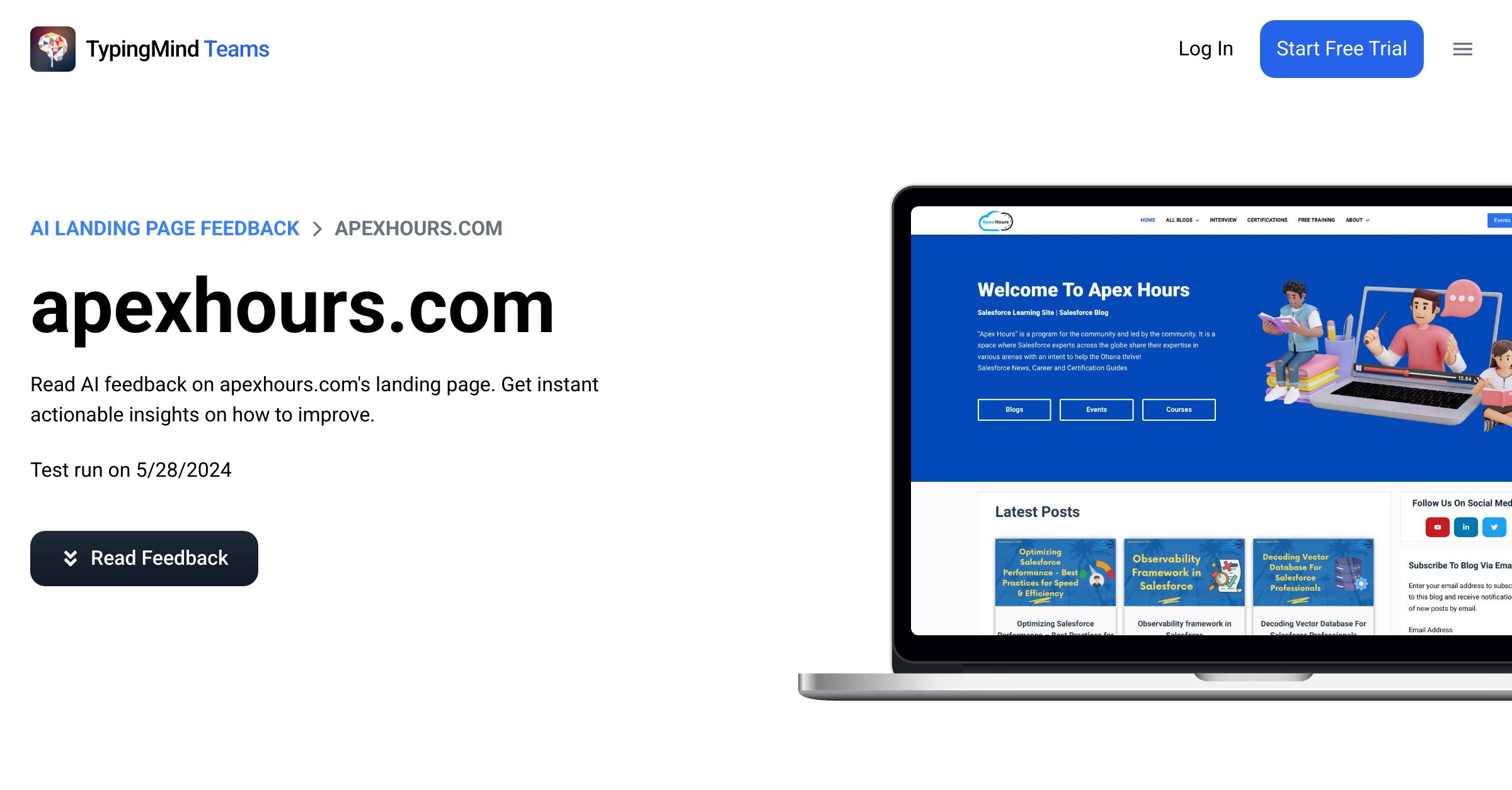 Ai Landing Page Feedback For 