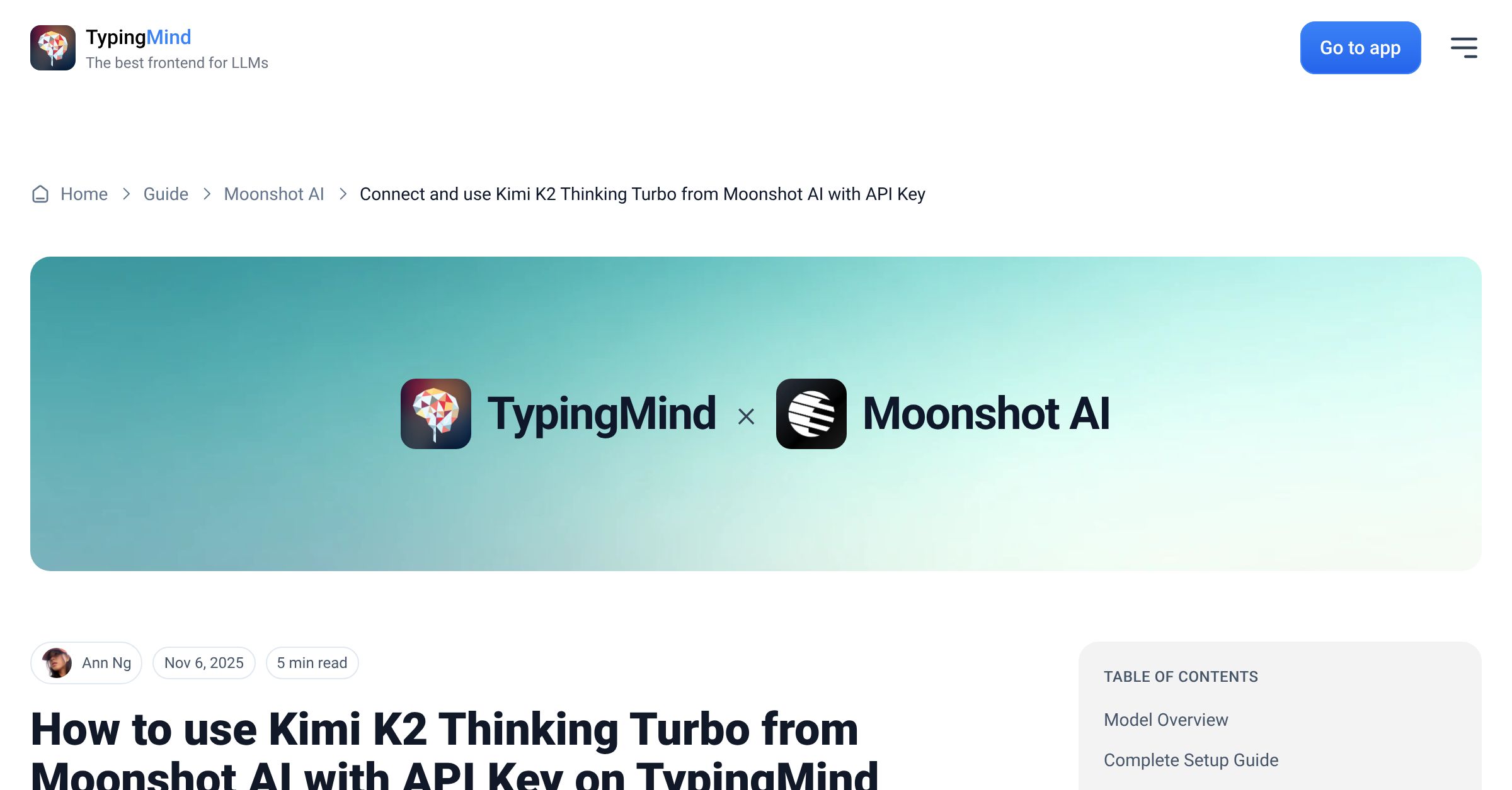 Connect and use Kimi K2 Thinking Turbo from Moonshot AI with API Key ...