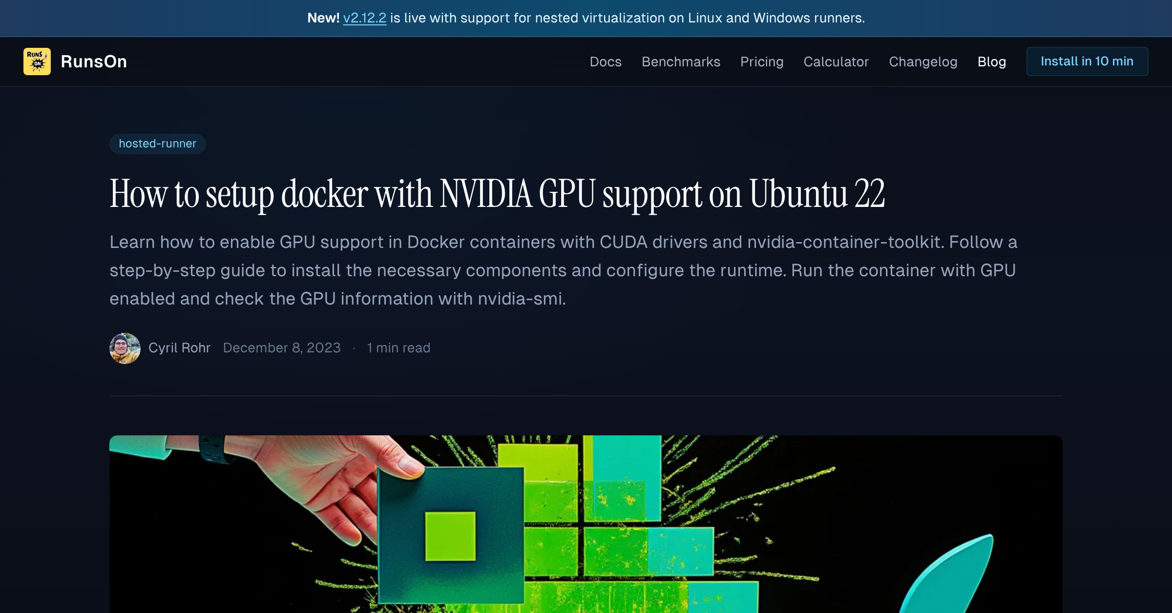 How to setup docker with NVIDIA GPU support on Ubuntu 22 - RunsOn