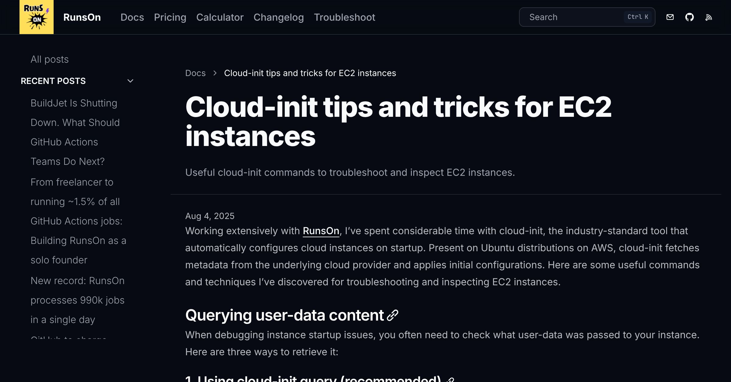 Cloud-init tips and tricks for EC2 instances - RunsOn