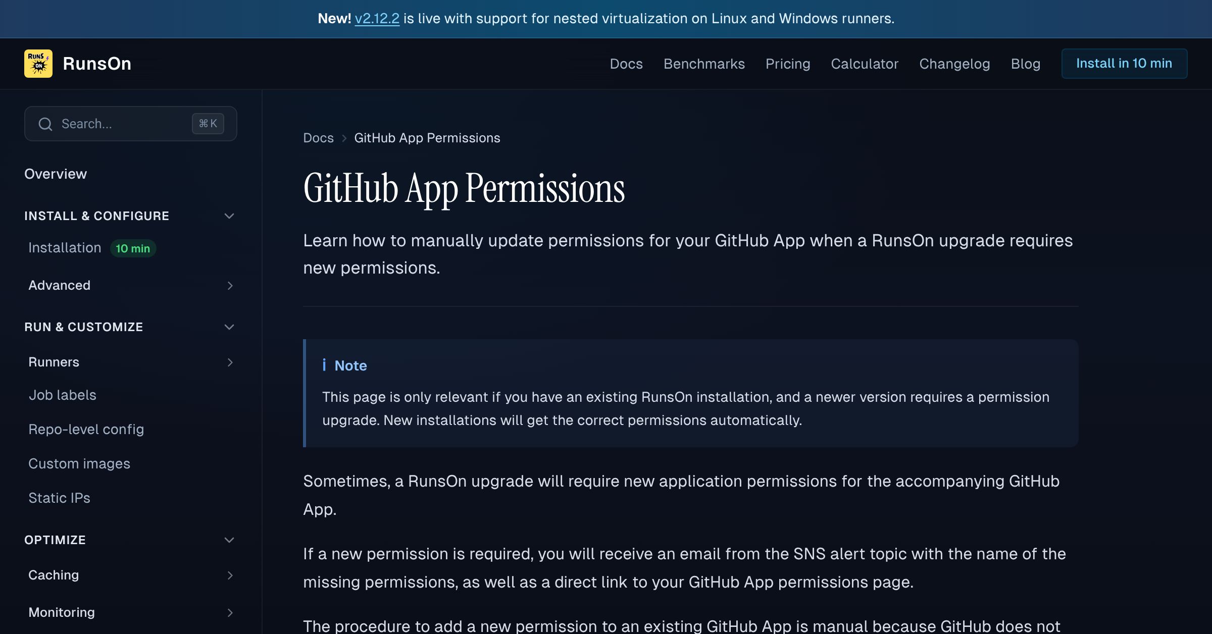 GitHub App Permissions - RunsOn