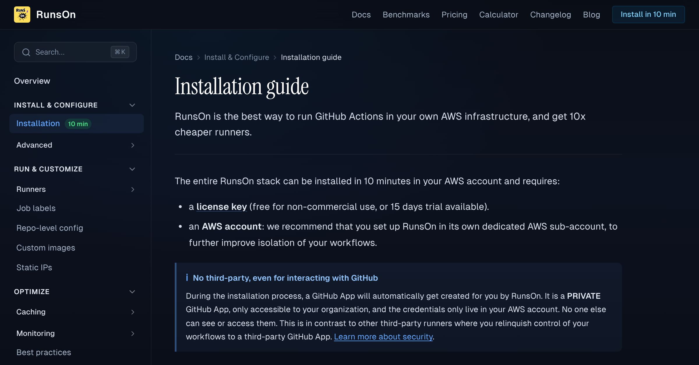 Installation guide - RunsOn