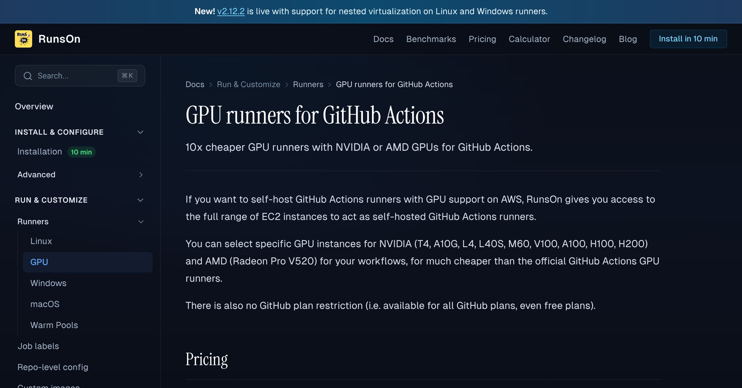 GPU runners for GitHub Actions - RunsOn