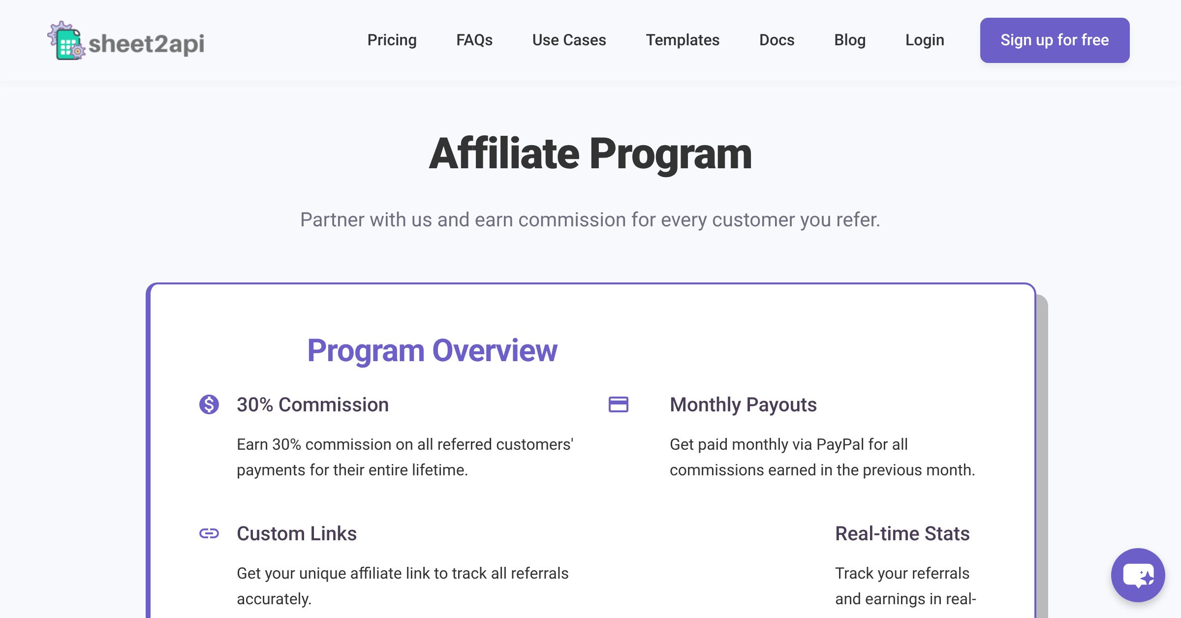 Affiliate Program - sheet2api | sheet2api
