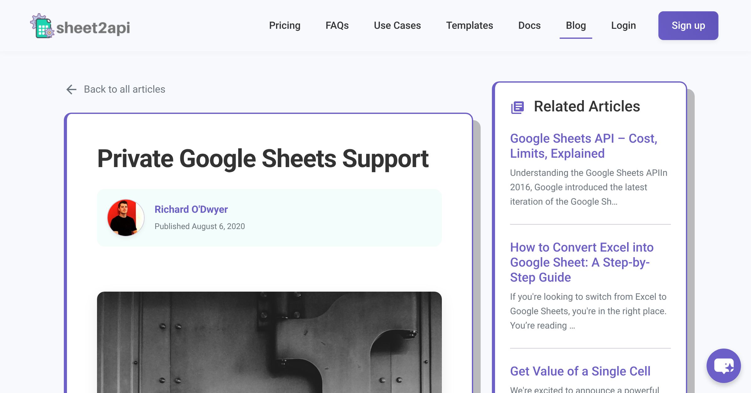Private Google Sheets Support | sheet2api