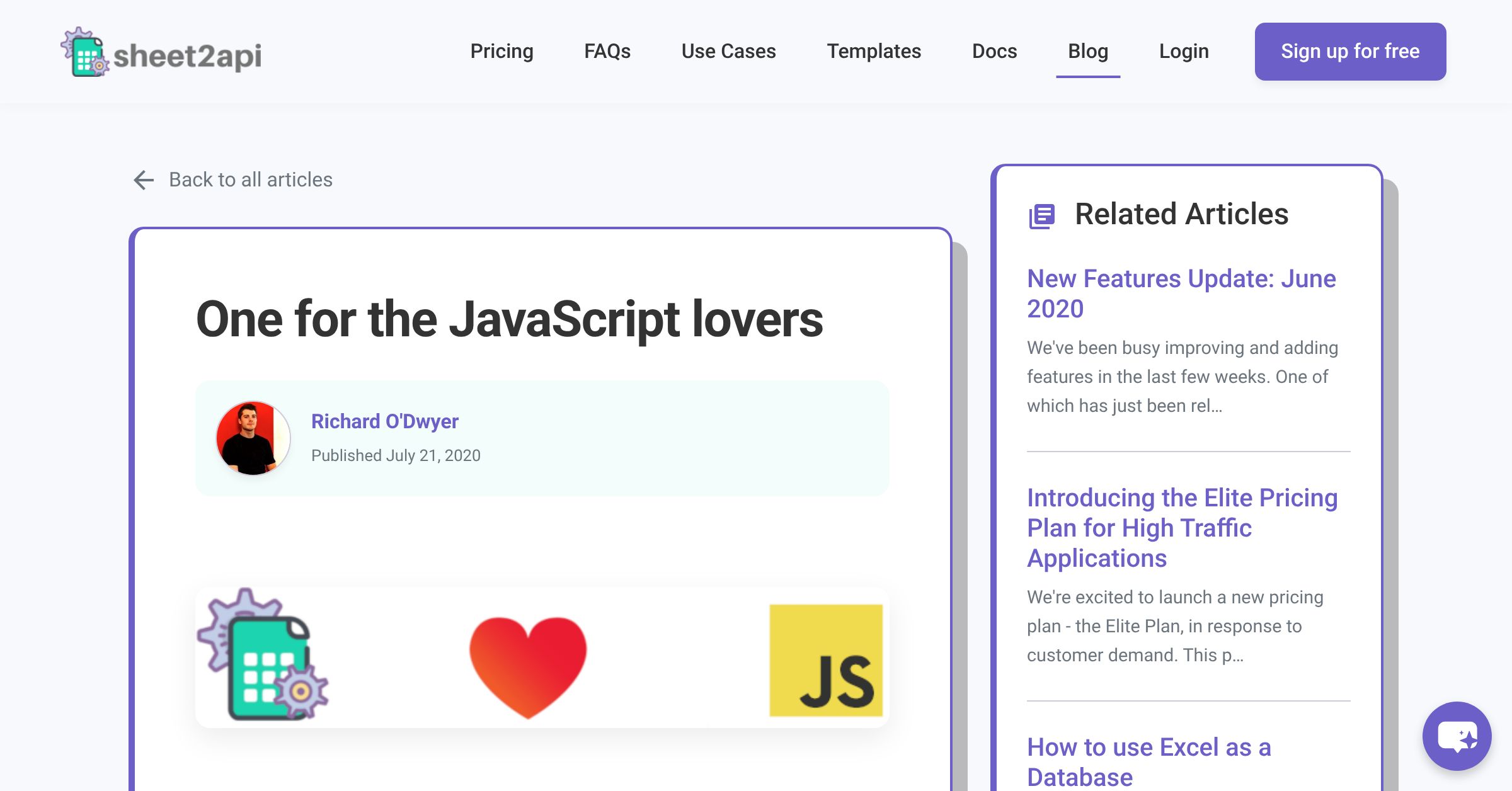 One for the JavaScript lovers | sheet2api