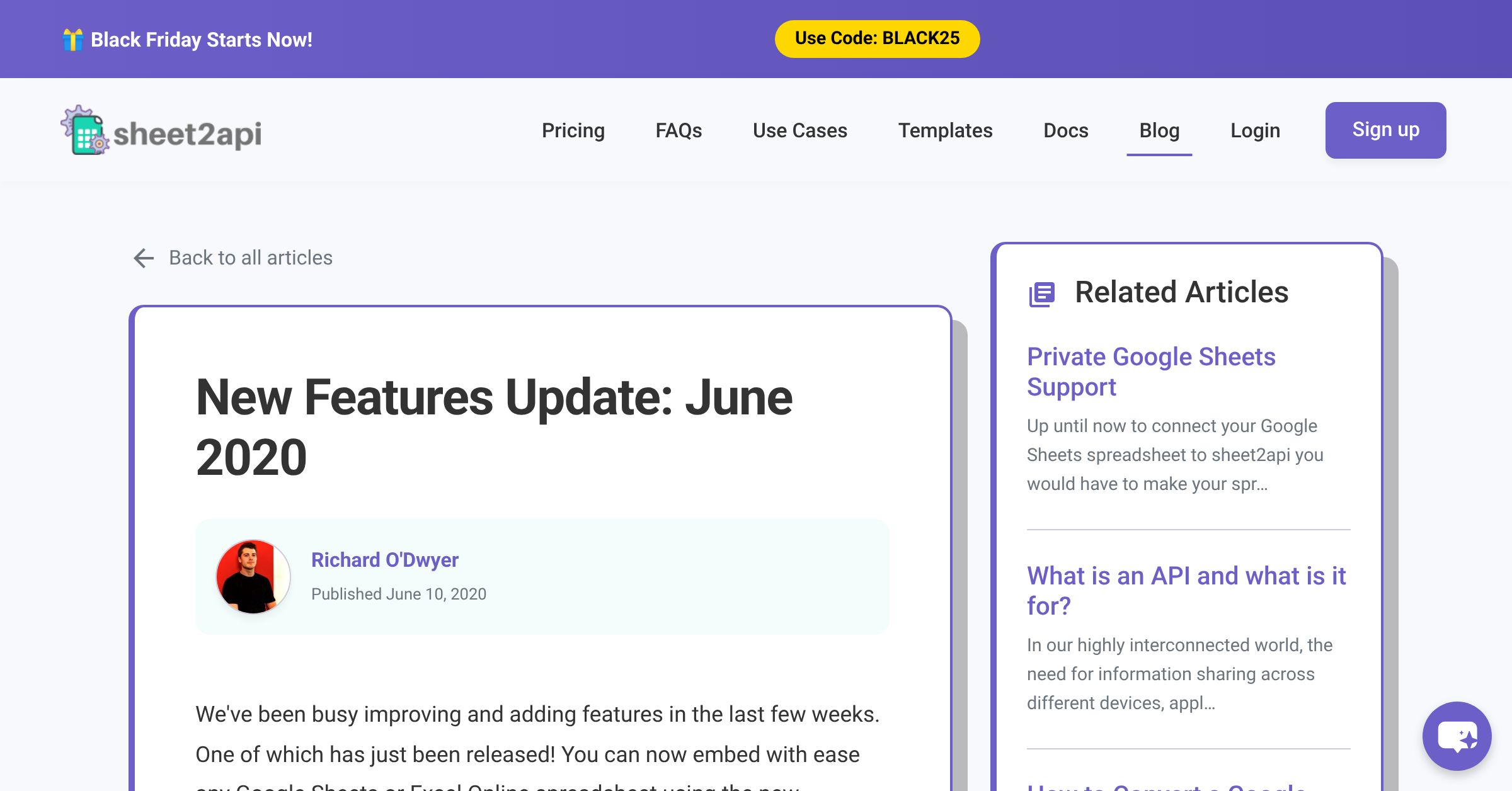 New Features Update: June 2020 | sheet2api